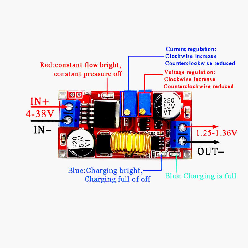 Large Current 5A Constant Current Constant Voltage LED Drives Lithium Battery Charging XL4015 Module
