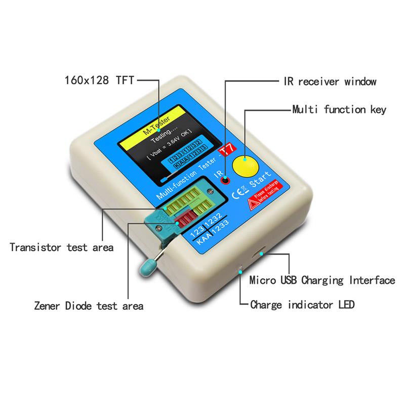 Multifunction TFT Diode Test Capacitor With Multimeter 25pF-100mF