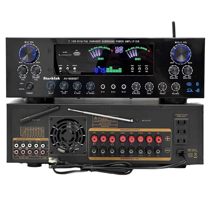 AV-8888BT Professional 7.1 Channel 2000W Ultra-High Power Home Theater ...