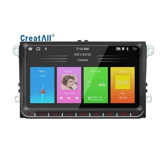 Creatall New 9-Inch for Volkswagen Car Head Unit for Bluetooth MP5 ...