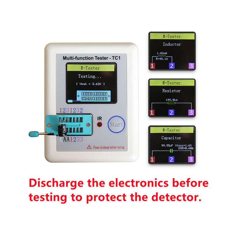 MOS/PNP/NPN TC1 Transistor Tester Multimeter For Diode Triode