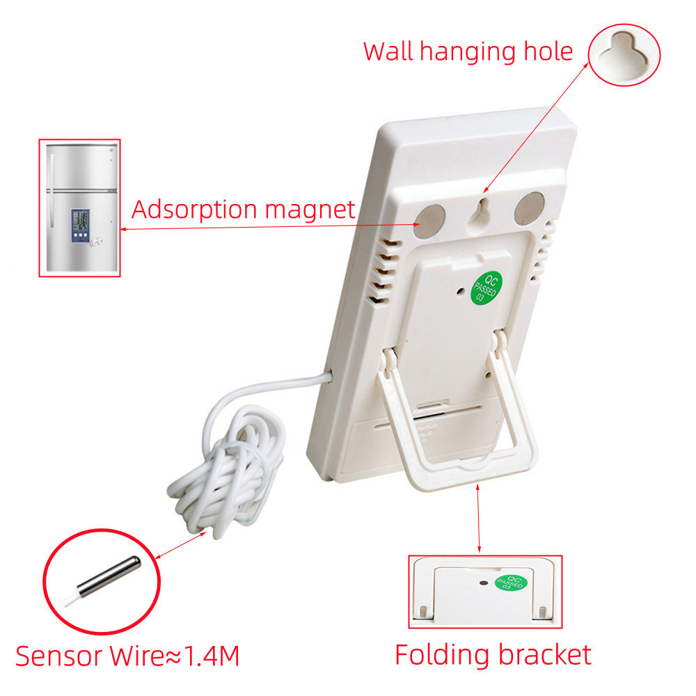 1.8F Accuracy Temperature Humidity Meter C/F LCD Display Sensor Probe ...
