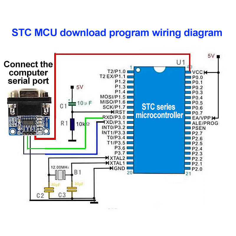 5.5V MAX3232 MAX232 Module RS232 To TTL Serial Port Converter DB9 Connector
