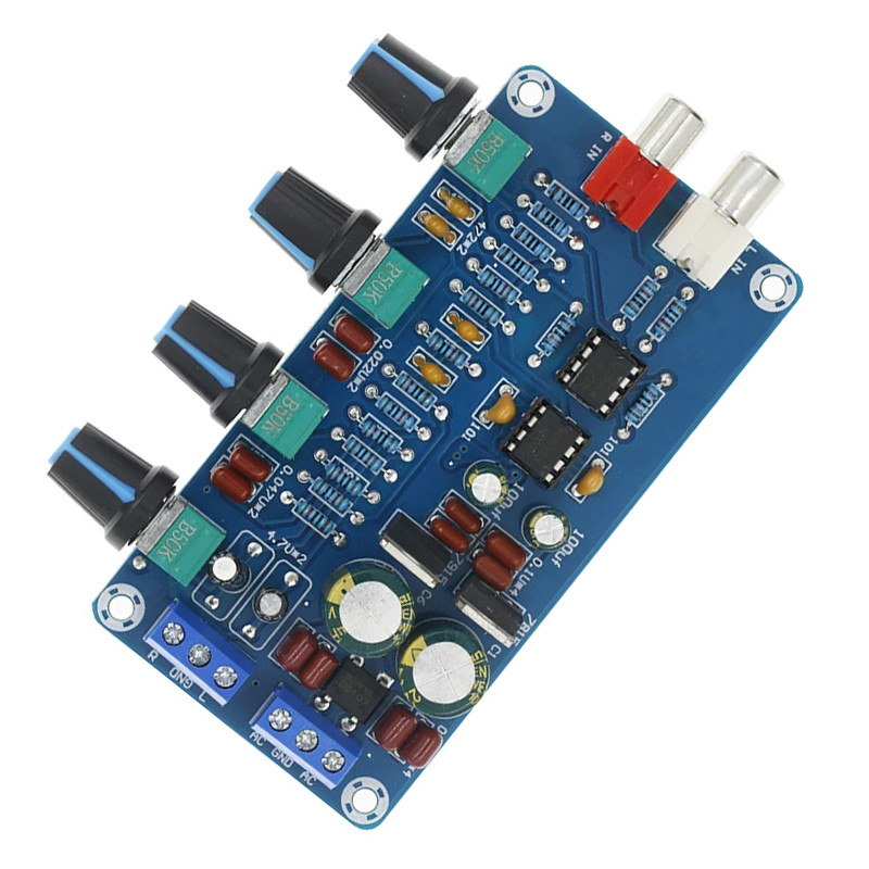 4-Channel Home Amplifier NE5532 Stereo Preamp Module with Tone Control ...