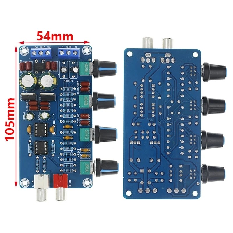 4-Channel Home Amplifier NE5532 Stereo Preamp Module with Tone Control ...