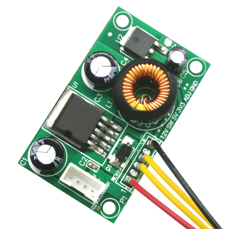 LCD Power Supply Module with Wire 12V to 5V to 3.3V DC-DC Step-Down ...